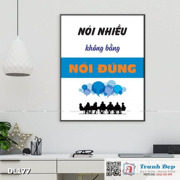Tranh động lực trang trí văn phòng làm việc - Nói nhiều không bằng nói ...