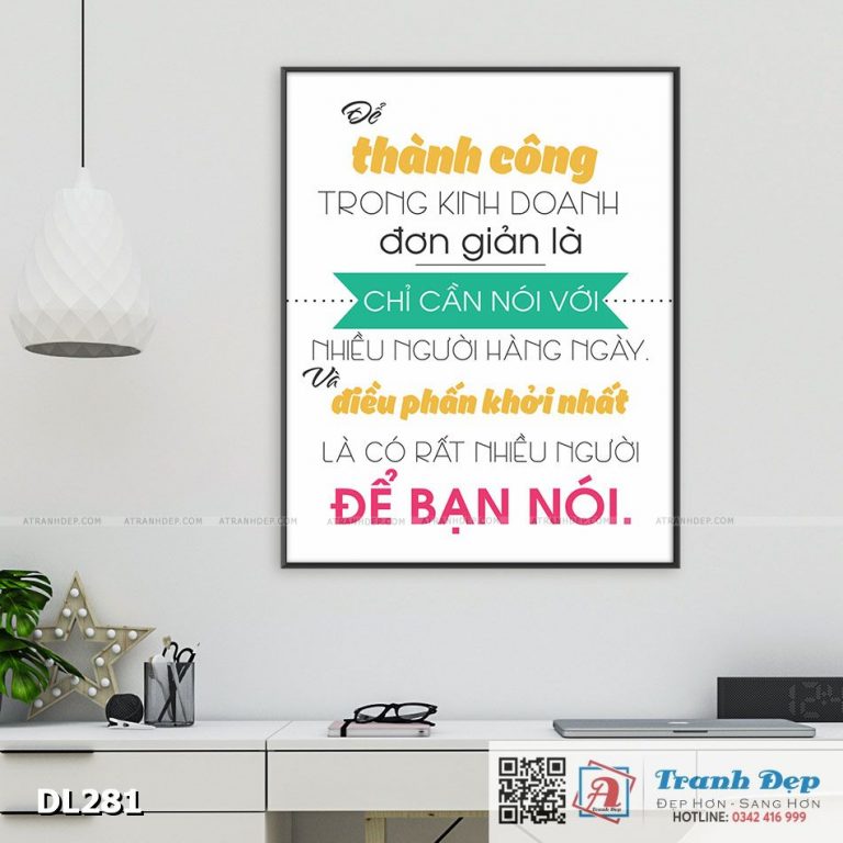 Tranh động lực trang trí phòng làm việc - Để thành công trong kinh ...